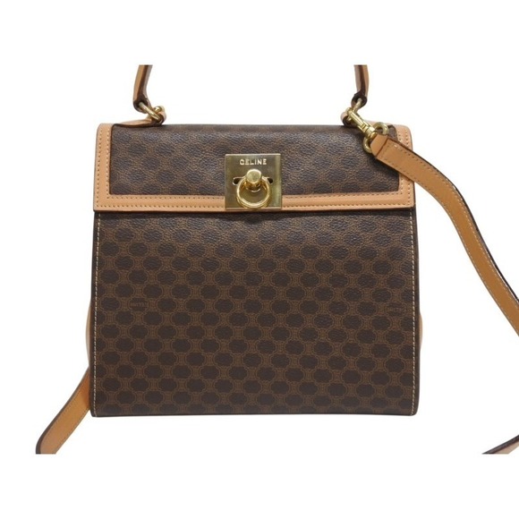 Celine | Bags | Celine Shoulder Brown Handbag Macadam Leather Bag ...